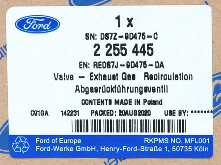 ZAWÓR EGR C-MAX EDGE KUGA MONDEO S-MAX 2,0 DW10F _ 2255445 _ REDS7J ...