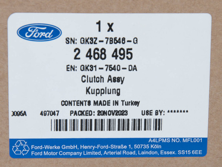 ZESTAW SPRZĘGŁA TRANSIT 18- _ 2468495 _ GK31-7540-DA | 2019 \ TRANSIT ...